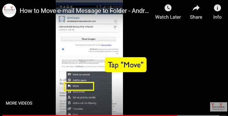 Move Email To Folder Android Turner Time Management