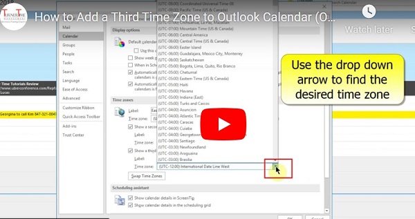 How To Add A Third Time Zone To Outlook Calendar Outlook 2016 