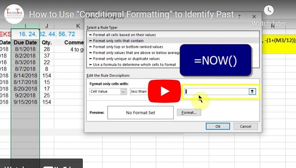 How To Use Conditional Formatting To Identify Past Due Dates Excel 